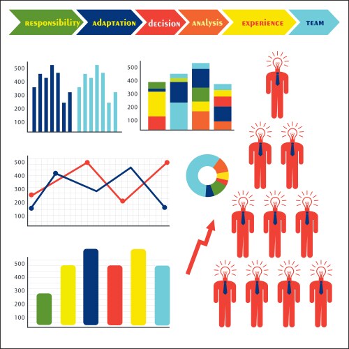 Business development results infographic chart Vector Image