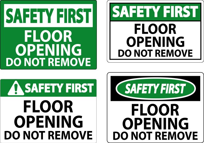 Warning sign floor opening do not remove Vector Image