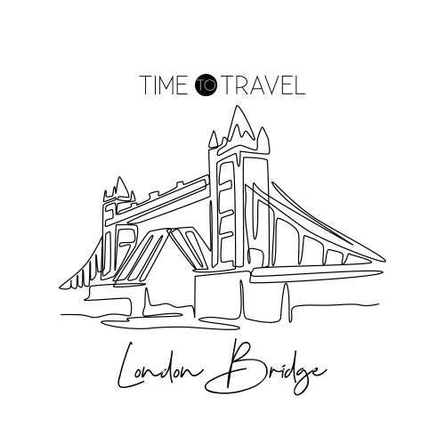 Drawing tower bridge in london uk Royalty Free Vector Image