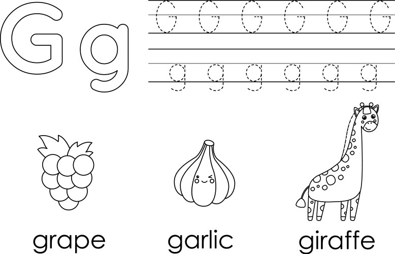 Tracing alphabet letters for kids learning letter Vector Image