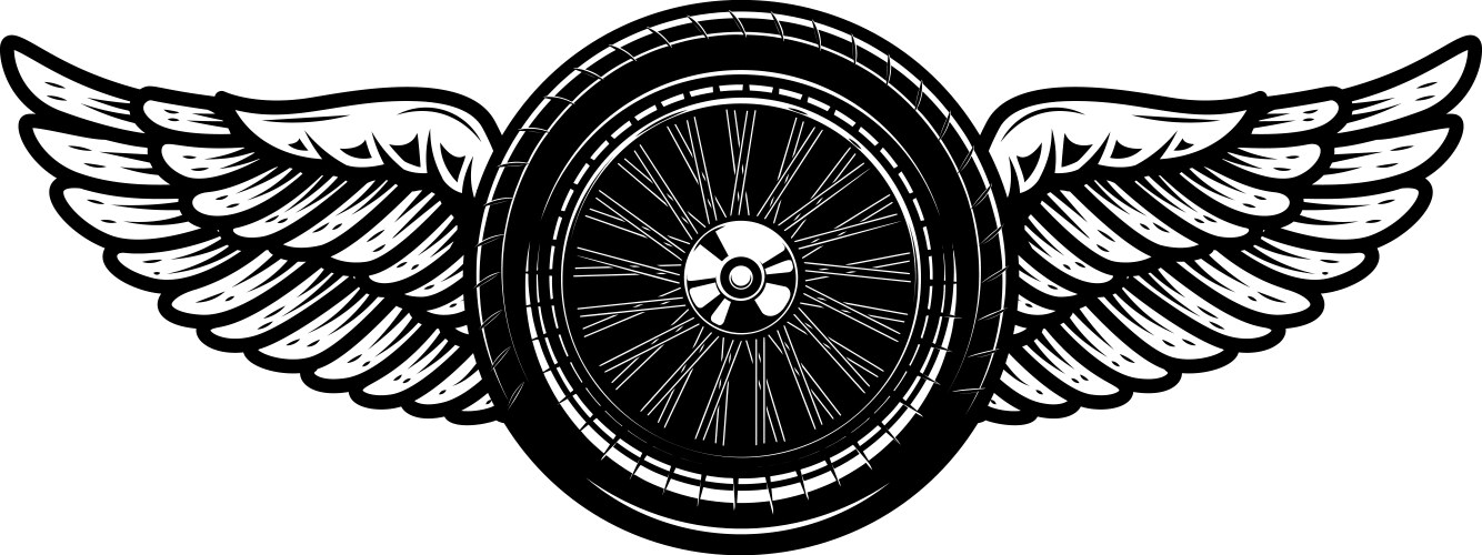Winged Wheel Symbol Royalty Free Vector Image - VectorStock