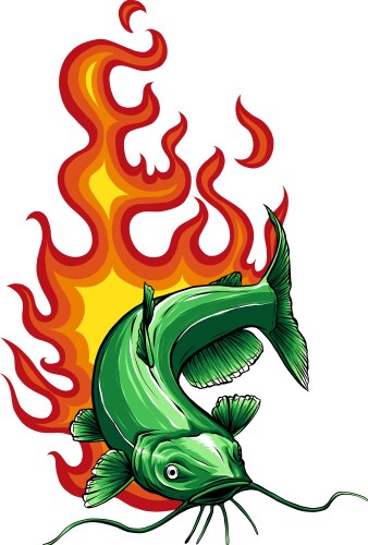 Cartoon smiling catfish Royalty Free Vector Image