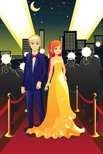 Hollywood red carpet hosts Royalty Free Vector Image