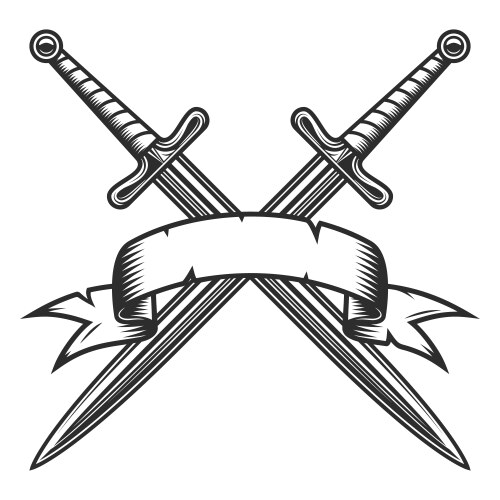 Roman swords with laurel wreath Royalty Free Vector Image