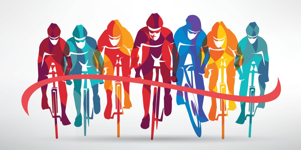 Cycling race stylized background cyclist Vector Image