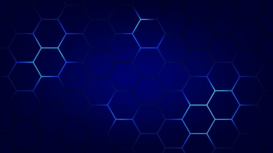 Dark 3d hexagonal technology abstract background Vector Image