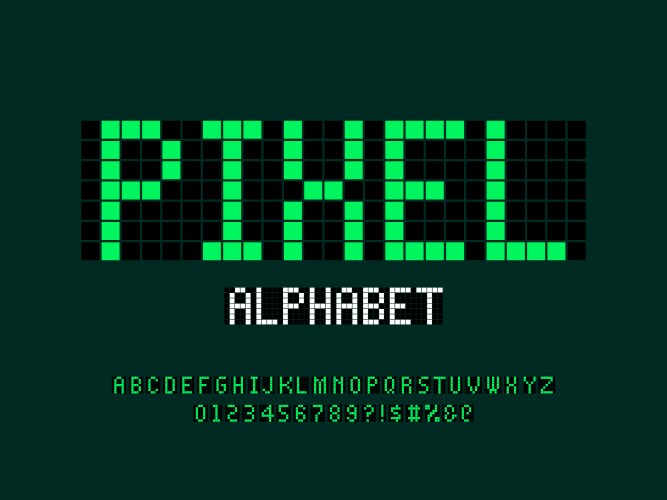 Pixel font Royalty Free Vector Image - VectorStock