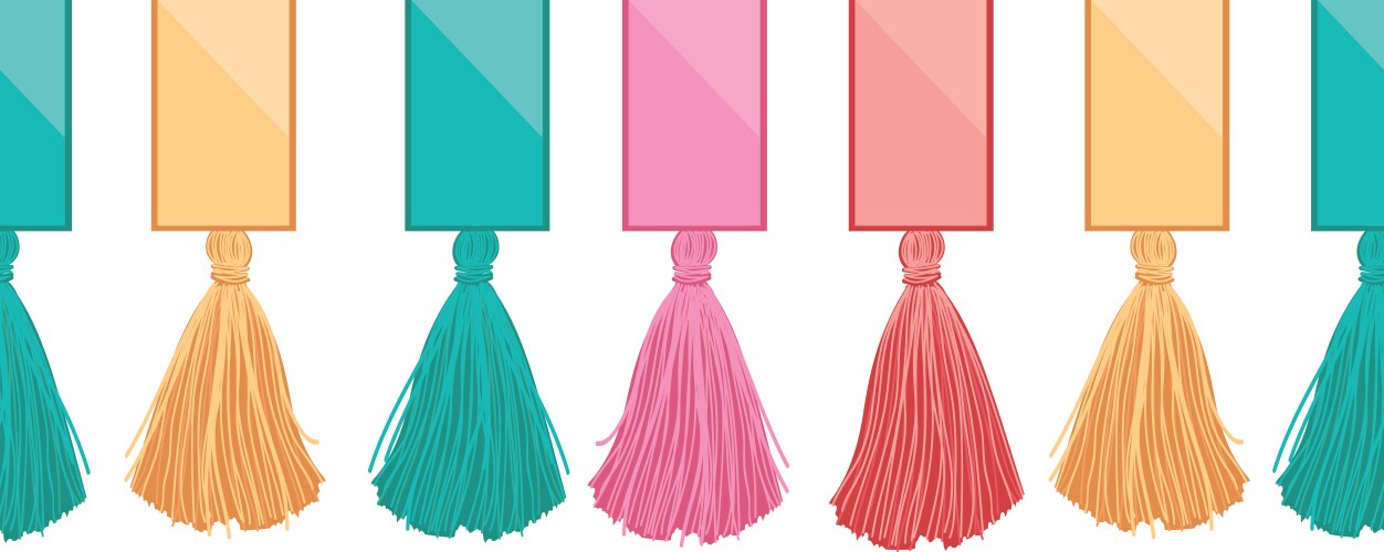 Long hanging decorative tassels set Royalty Free Vector