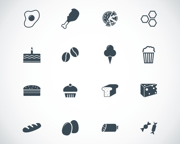 Food icon set gray outline style Royalty Free Vector Image