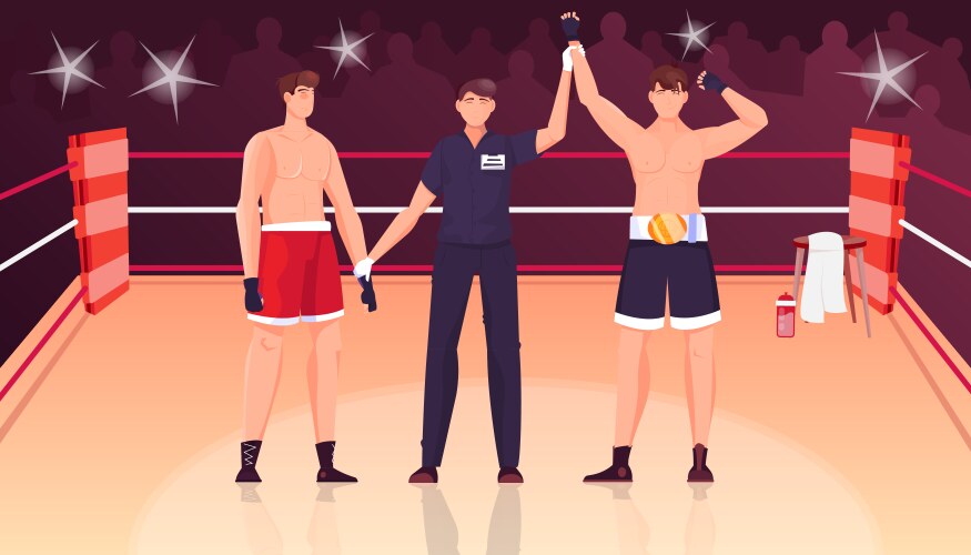 Boxing match in ring Royalty Free Vector Image