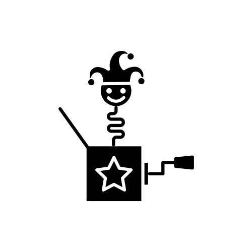 Jack in the box icon set prank joke Royalty Free Vector