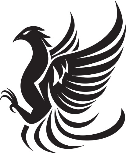 Celestial phoenix icon of legendary Royalty Free Vector