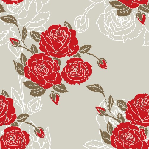 Beautiful roses seamless Royalty Free Vector Image