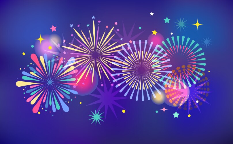 Festival firework colorful carnival fireworks Vector Image
