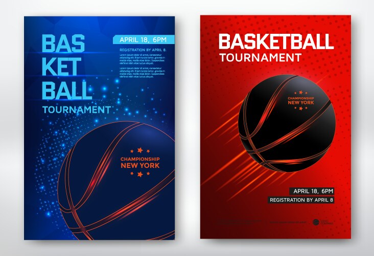 Basketball sport promotional flyer poster Vector Image