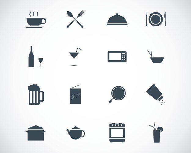 Food icon set gray outline style Royalty Free Vector Image