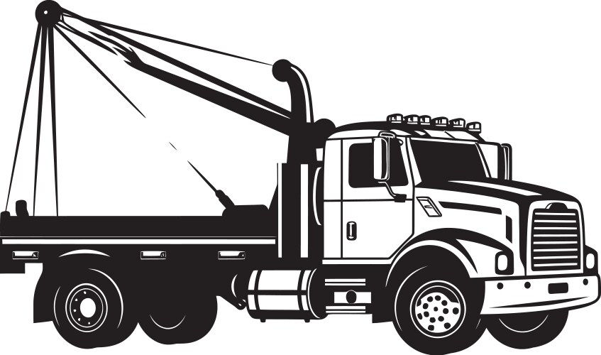 Heavy duty hoist truck crane logo liftmaster Vector Image