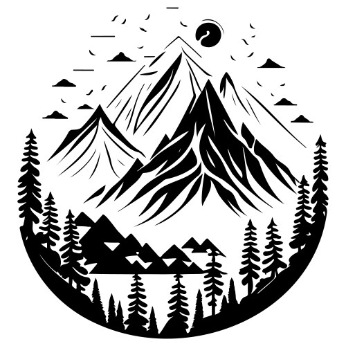 Mountain nature sketch Royalty Free Vector Image Mountain nature sketch Royalty Free Vector Image