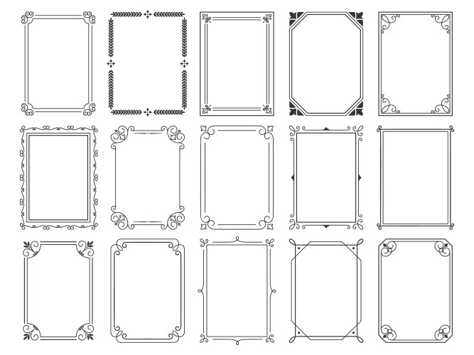 Vintage label frames old frame shapes decorative Vector Image