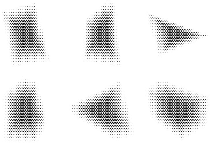 Halftone hexagon pattern reprographic technique Vector Image