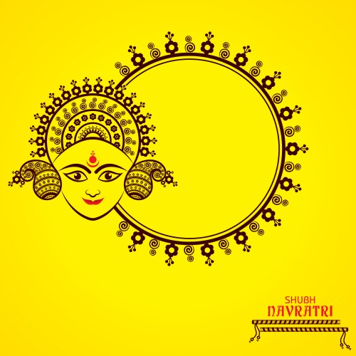 Navratri utsav greeting card Royalty Free Vector Image
