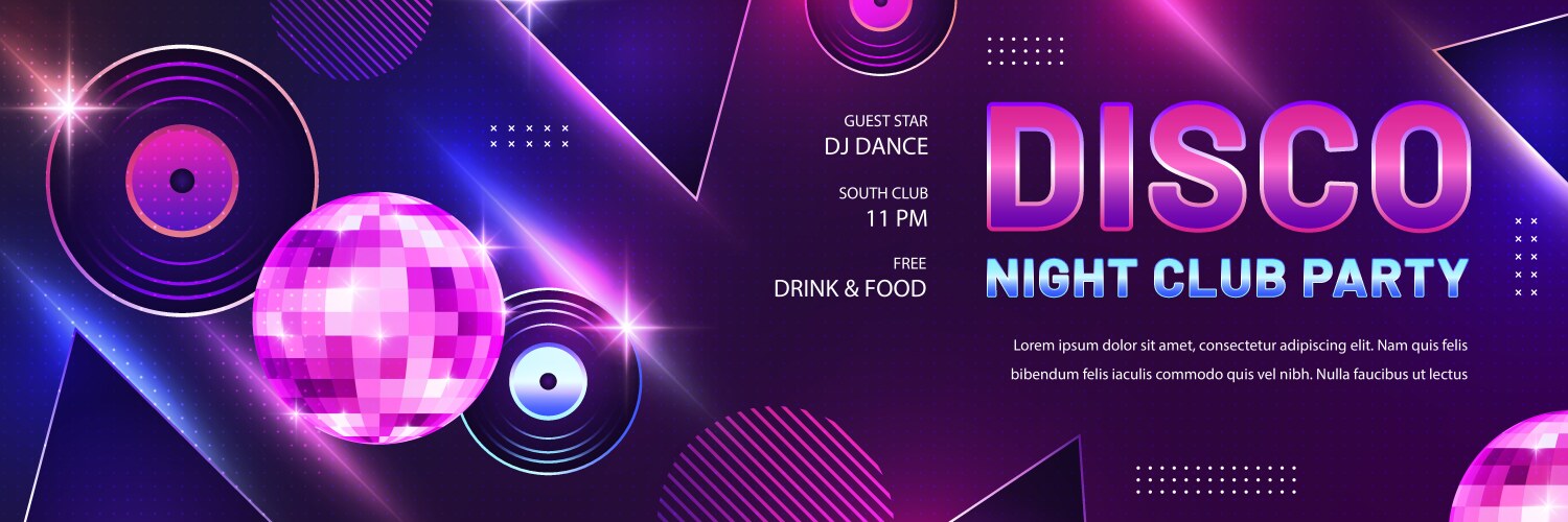 Nightclub and nightlife party invitation template Vector Image