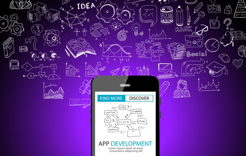 App development infographic concept background Vector Image
