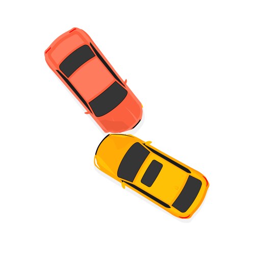Car accident speed crash top view cartoon Vector Image