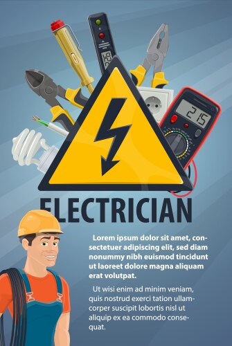Electrical Poster Electrician Vector Images (over 360)