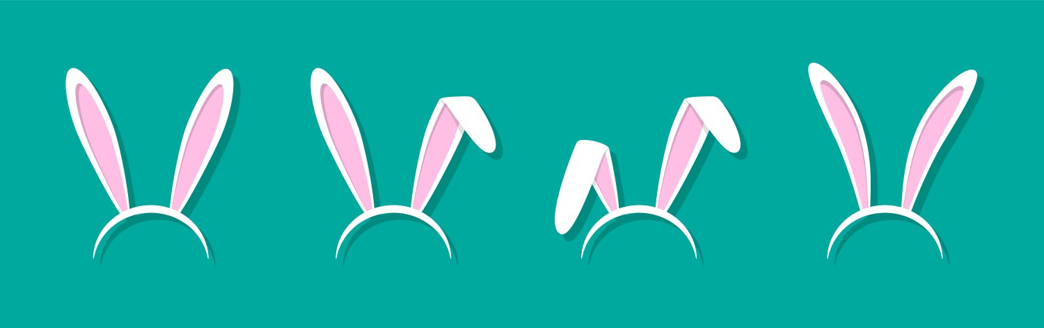 Bunny ears easter rabbit 3d headband head Vector Image
