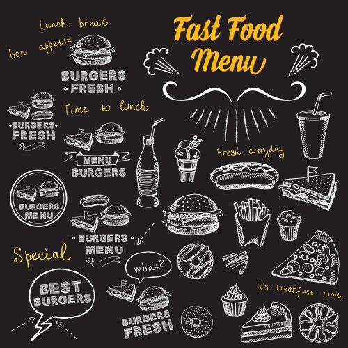 Lunch menu restaurant design Royalty Free Vector Image