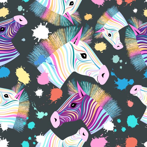 Colorful zebras set Royalty Free Vector Image - VectorStock