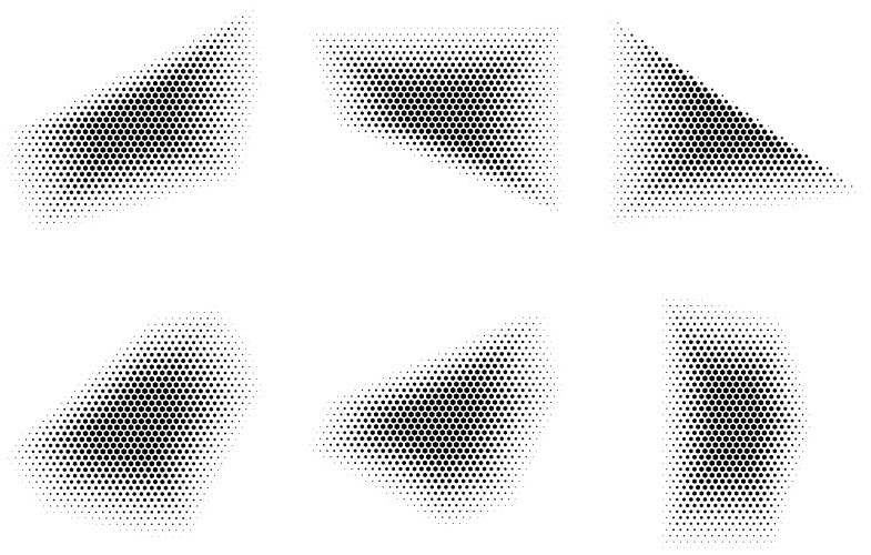 Halftone hexagon pattern reprographic technique Vector Image