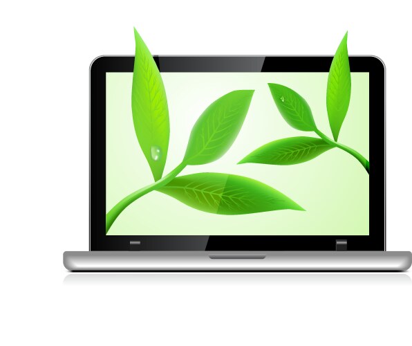 Leaf typeface word with gooey text logo Royalty Free Vector