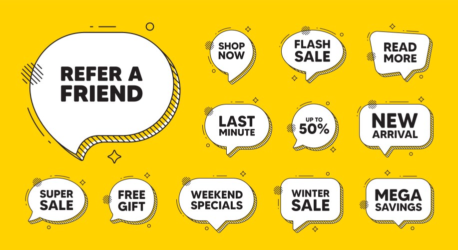 Refer a friend symbol referral program sign Vector Image