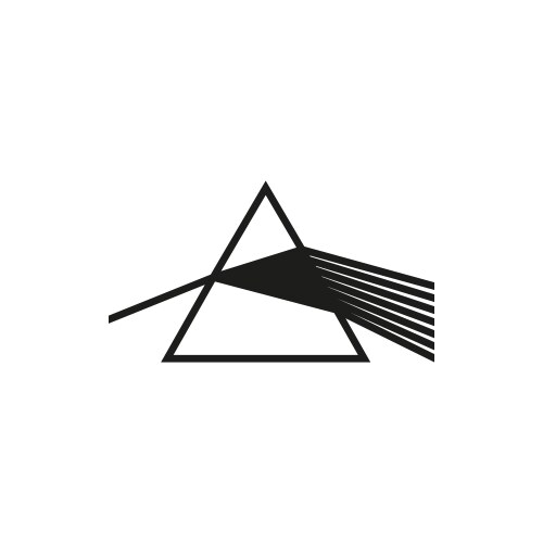 Triangular prism geometric figure in black color Vector Image