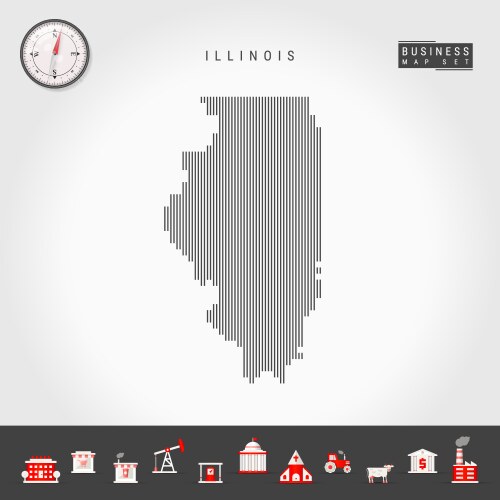Illinois State Shape Outline Vector Images (over 250)