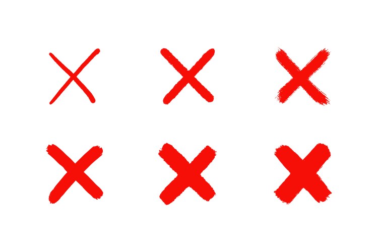 Red cross check mark for indicate wrong choice Vector Image