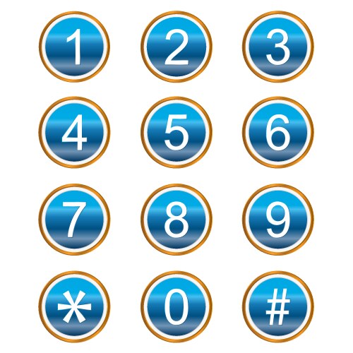 Rainbow color buttons with numbers Royalty Free Vector Image