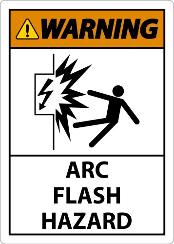Warning sign arc flash symbol on white background Vector Image