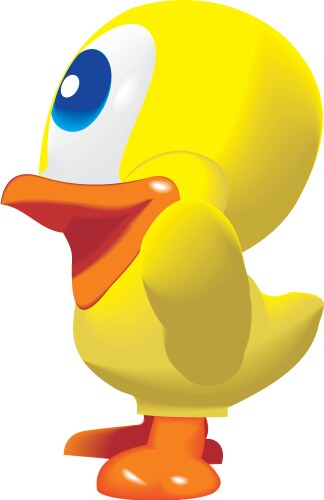 Duck with electric torch Royalty Free Vector Image