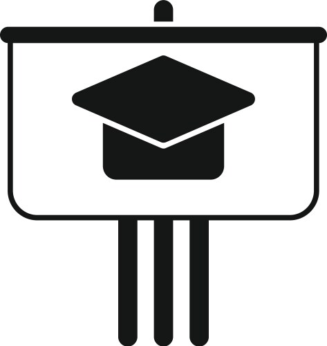 Graduation presentation showing cap Royalty Free Vector