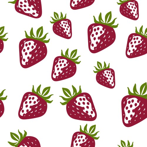 Red strawberries seamless pattern strawberry Vector Image