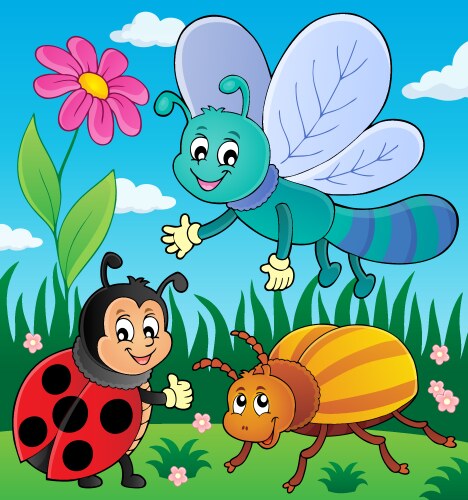 Spring animals and insect theme image 3 Royalty Free Vector