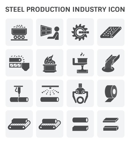 Steel production icon Royalty Free Vector Image