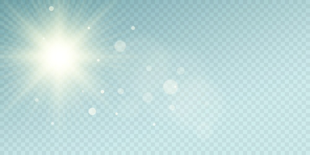 Sun light effect on a transparent background Vector Image