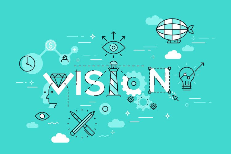 Vision statement concept banner header Royalty Free Vector