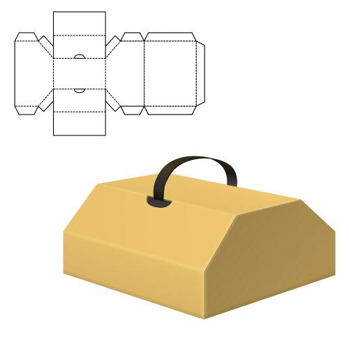 Box packaging die cut template design 3d mock-up Vector Image