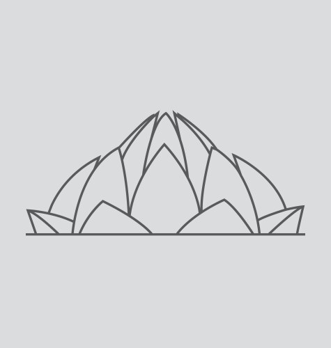 Lotus temple in india Royalty Free Vector Image