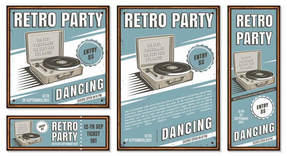 Vintage vinyl records Royalty Free Vector Image